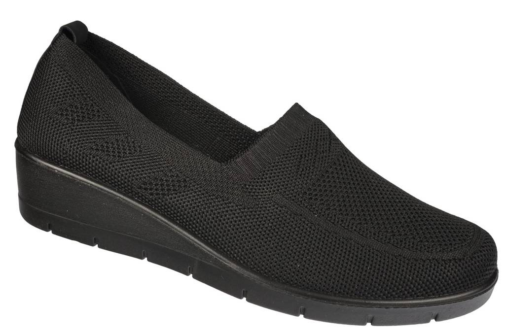 Tenisówki damskie, czarne - Le Scarpe DA7019-1BL | Hurtownia obuwia ABC