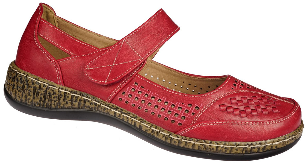 Sandały damskie, czerwone - Chun Sen D9761-4RE | Hurtownia Obuwia ABC