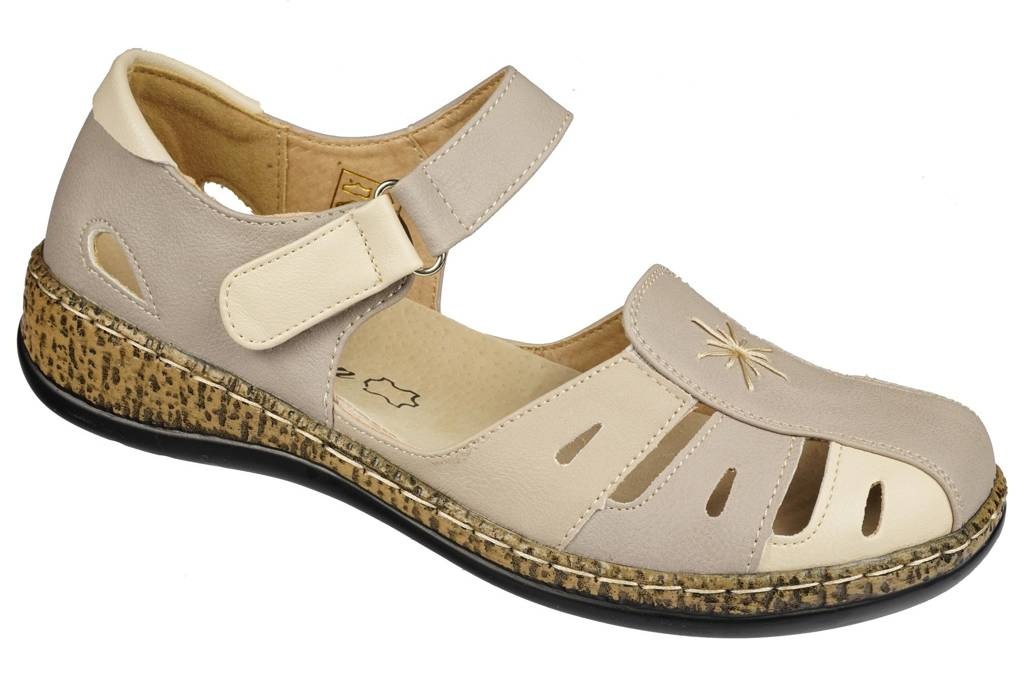 Sandały damskie, szare - Chun Sen D9518-5GYBE | Hurtownia Obuwia ABC