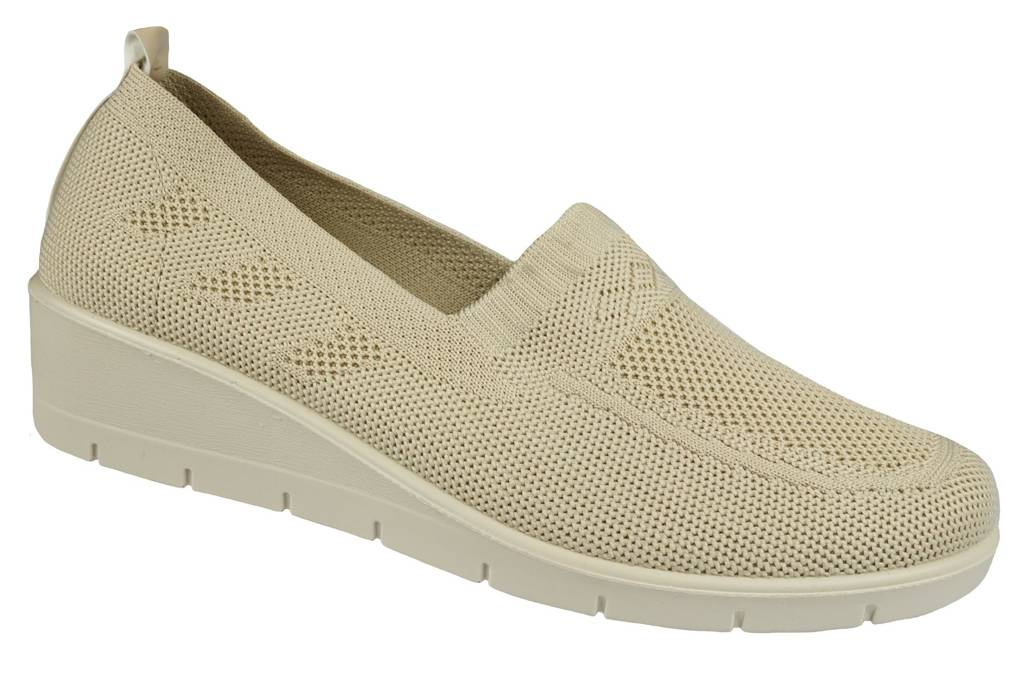 Tenisówki damskie, beżowe - Le Scarpe DA7019-3BE | Hurtownia obuwia ABC