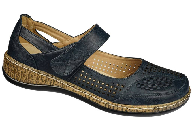 Sandały damskie, granatowe - Chun Sen D9761-11BU | Hurtownia Obuwia ABC